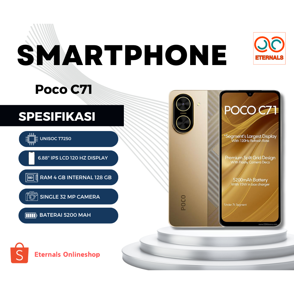 Jual Poco C71 4/128 GB Garansi Resmi | Shopee Indonesia