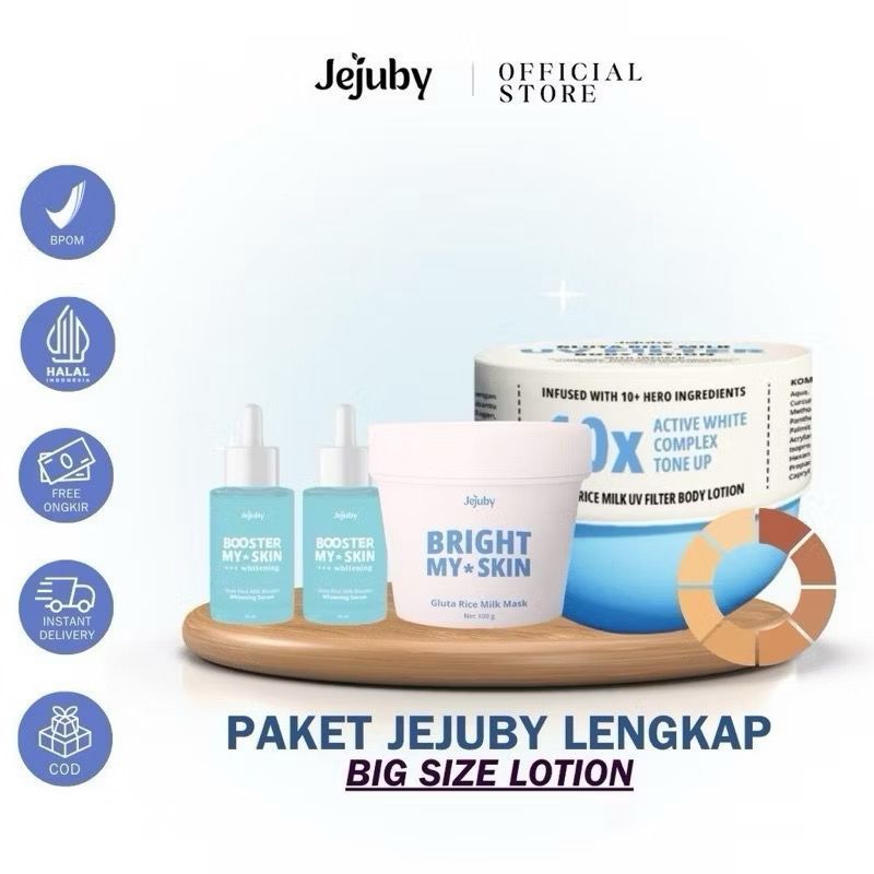 Jual JEJUBY [PROMO 3 PCS] SERIES Gluta Rice Milk Mask 2in1 Body ...