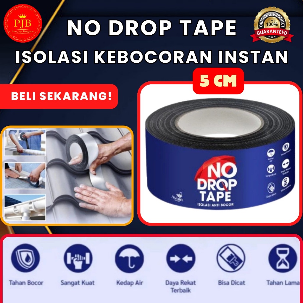 Jual No Drop Bitumen Tape Isolasi Anti Bocor 5 CM x 10 M 100% Original / Asli / Authentic ...