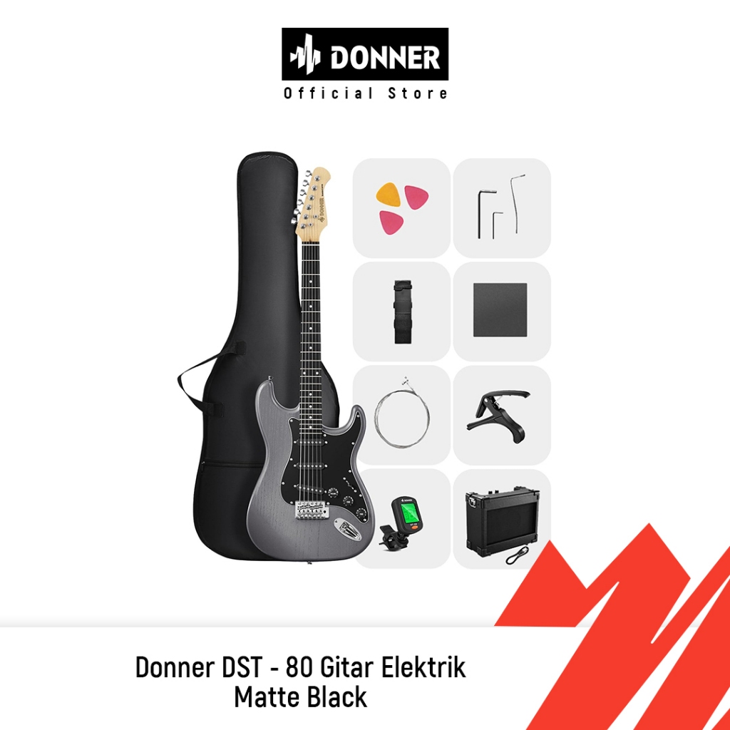 Jual Donner DST - 80 Gitar Elektrik - Matte Black | Shopee Indonesia