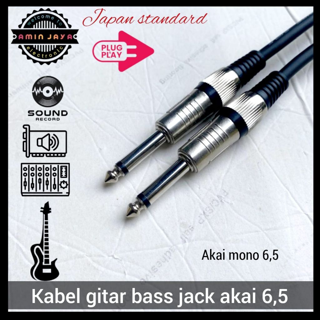 Jual Kabel gitar bass kabel jack akai mono 6,5 japan standard / kabel ...