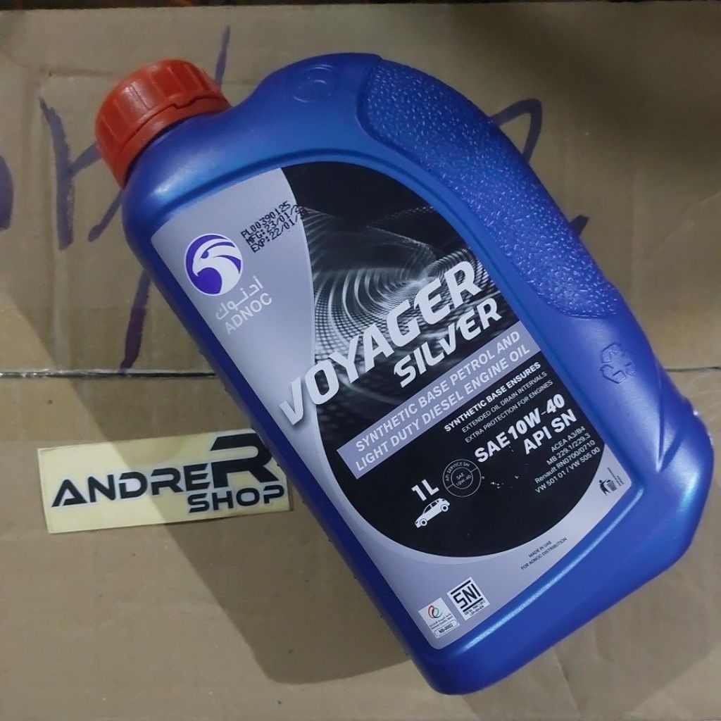 Jual oli adnoc voyager silver 1liter SAE 10W-40 API SN original oli ...