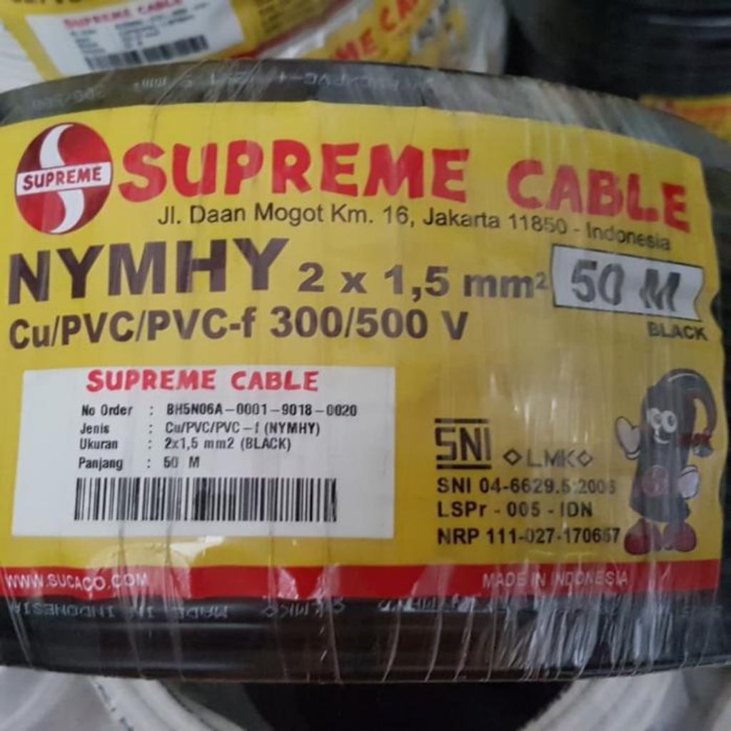 Jual KABEL NYYHY SUPREME 2X1,5 50METER ORIGINAL | Shopee Indonesia