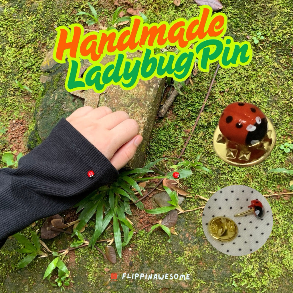 Jual Ladybug pin handmade / ladybug pin / pin kepik / bros hijab / pin ...
