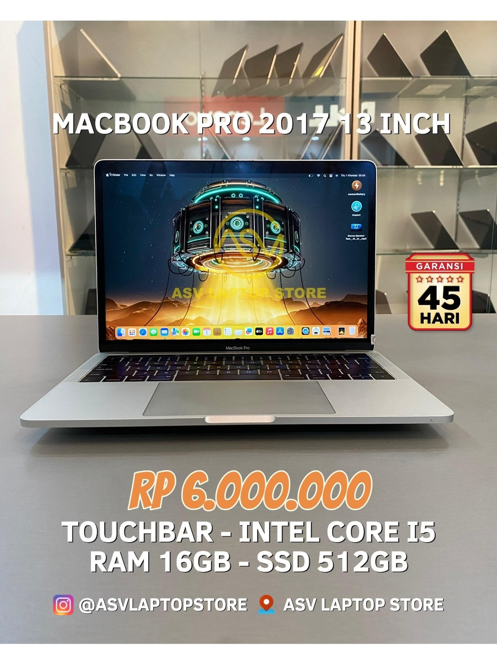 Jual MACBOOK PRO 2017 CORE I5 RAM 16GB SSD 512GB LAPTOP APPLE MURAH V ...