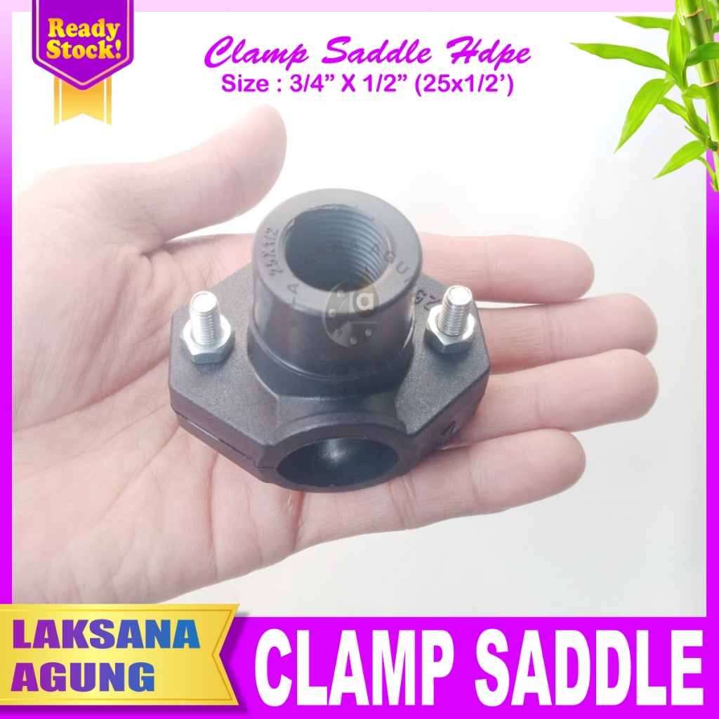 Jual Clamp saddle hdpe 3/4" x 1/2" | Klem sadel pdam 25 x 1/2" inch Pipa Hdpe 1" x 1/2" Pipa Pvc ...