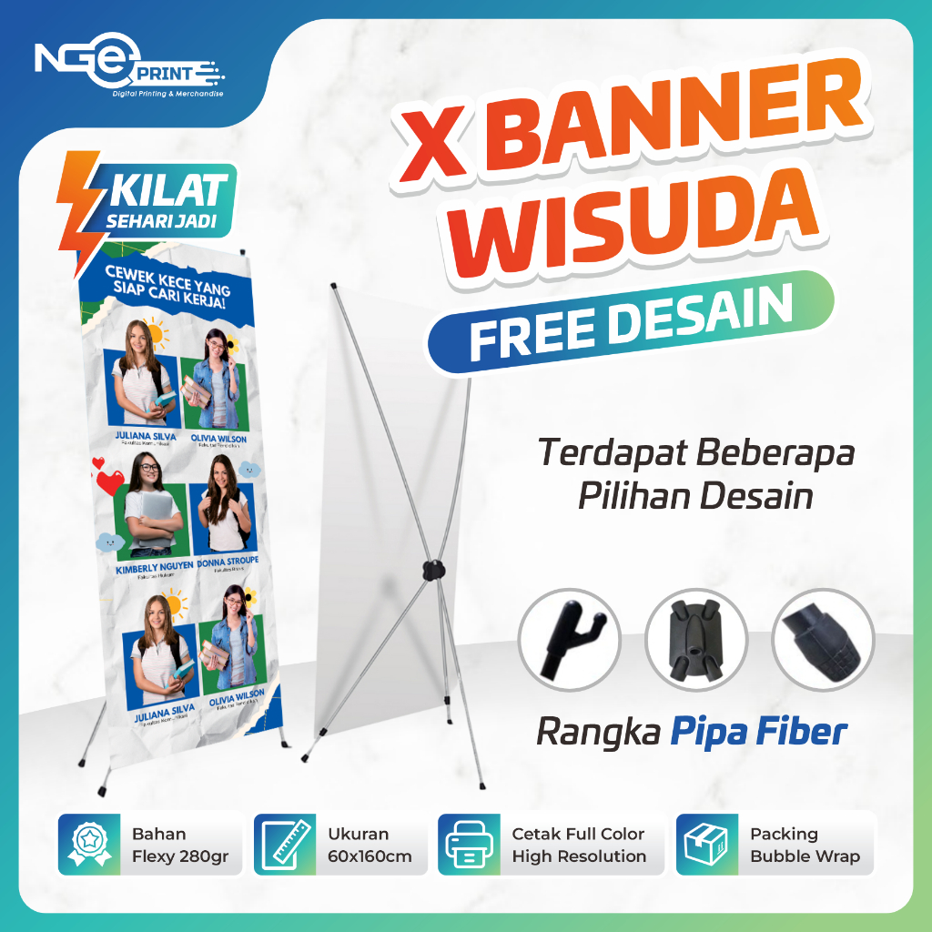 Jual NGE PRINT X Banner Wisuda - Free Desain - High Quality - Rangka ...