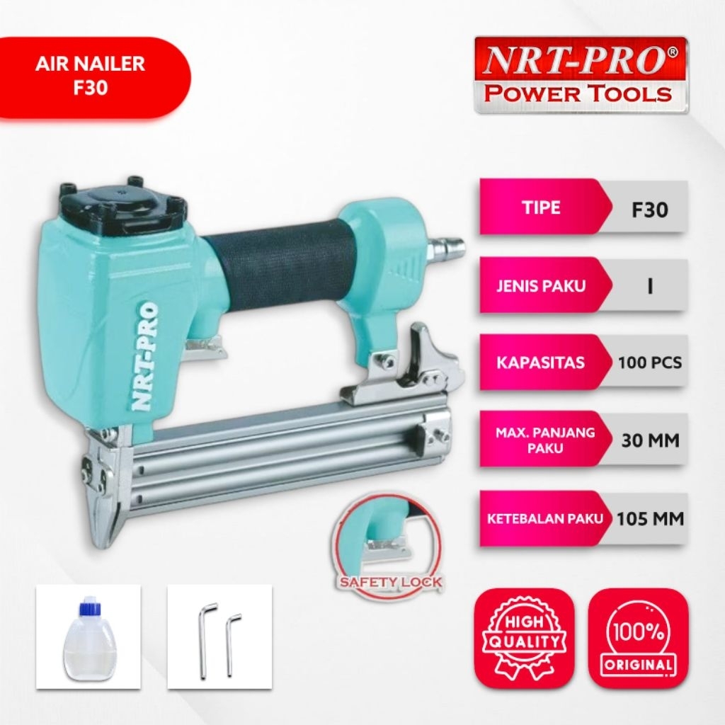 Jual Air Nailer F30 RSK /NRT-PRO Mesin Paku Tembak lurus F30 Staples RSK | Shopee Indonesia