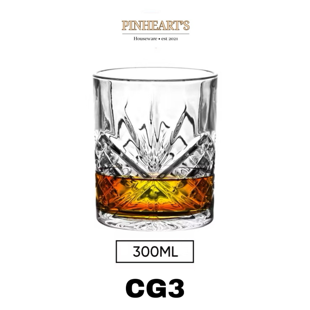 Jual GELAS KACA ONE TWO CUPS WHISKEY CRYSTAL OLD FASHIONED ROCK GLASS 300ml - CG3 | GELAS KACA ...