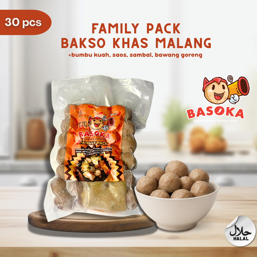 Jual Basoka Family Pack Bakso Daging Sapi Frozen Khas Malang + Bumbu ...