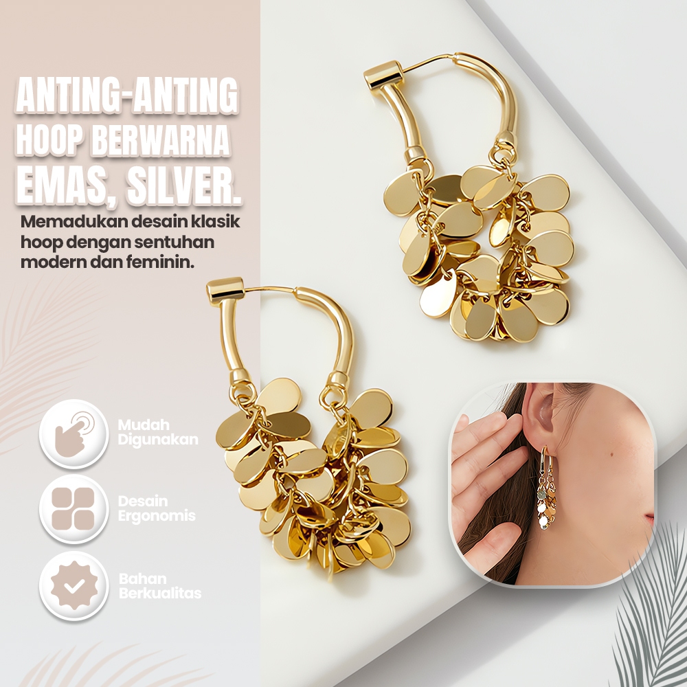 Jual Anting Drop Chain Earrings Fashion Korea Aksesoris Wanita Elegan ...