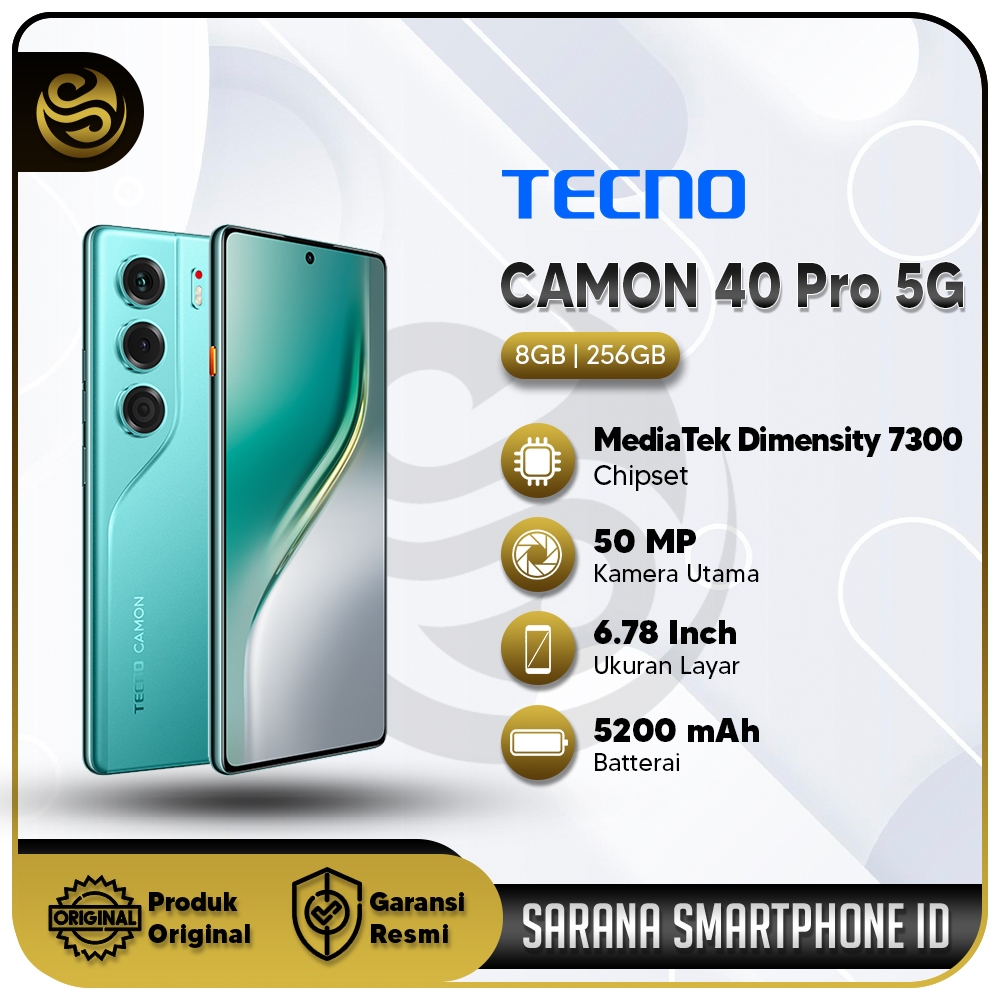 Jual Tecno Camon 40 Pro 5G | RAM 8+8GB | ROM 256GB | Kamera 50MP | AMOLED 144Hz | Resmi | Shopee ...
