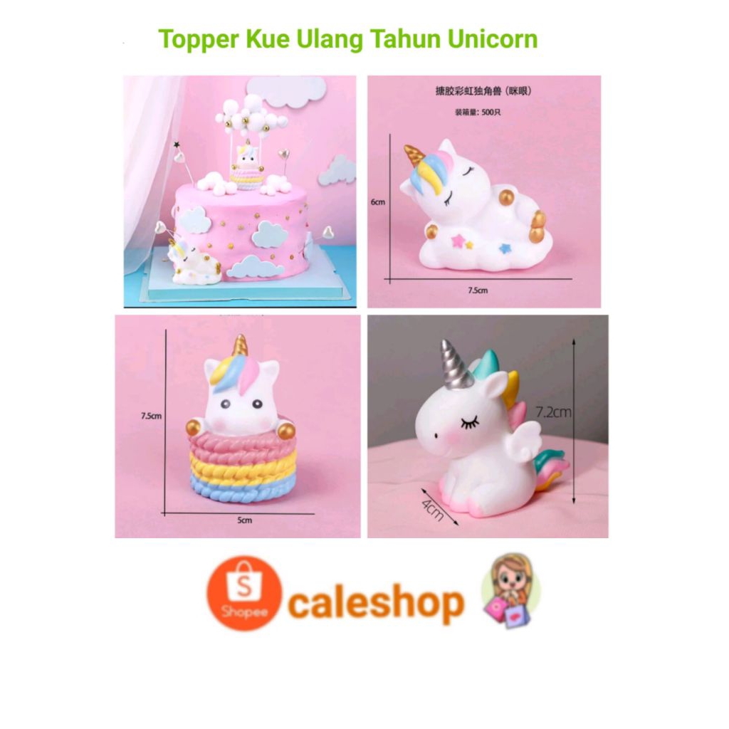 Jual Topper hiasan kue ulang tahun anak Unicorn | Shopee Indonesia