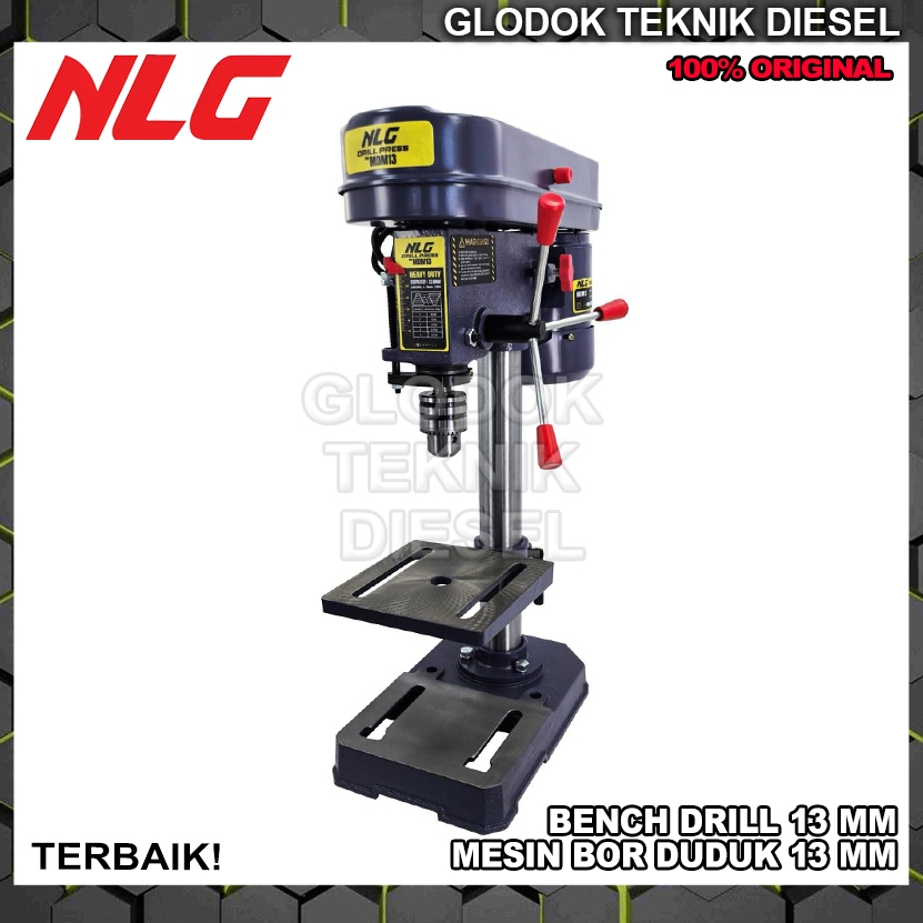 Jual NLG Mesin Bor Duduk Listrik 13 mm MDM13 250W Bench Drill Press 13mm 250Watt MDM 13 MDM-13 ...