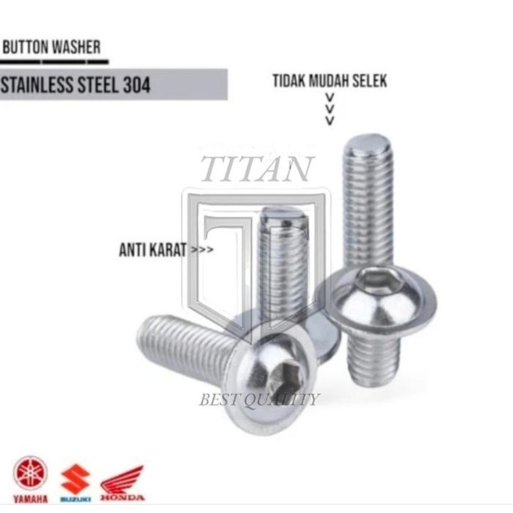 Jual Baut L M4 x 5 / M4 x 6 / M4 x 8 / M4 x 10 / M4 x 12 / M4 x 16 / M4 x 18 / M4 x 20mm Button ...