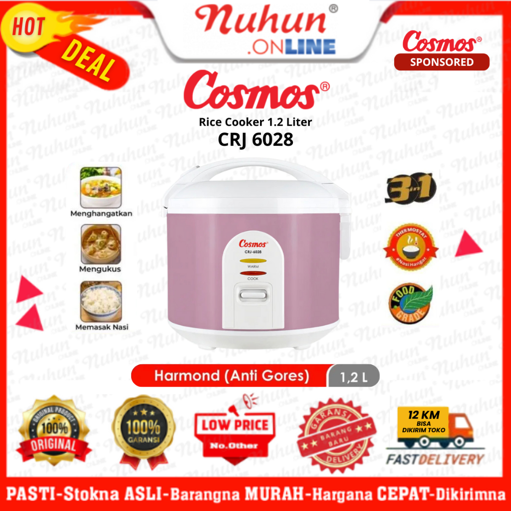 Jual [CIANJUR] Cosmos CRJ 6028 1.2 Liter Rice Cooker Harmond Magic Com ...