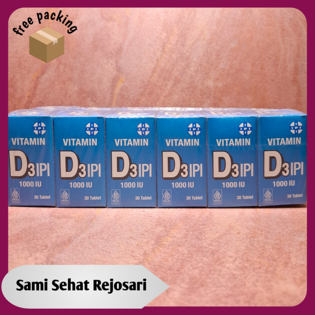 Jual 12 Botol IPI VITAMIN D3 1000 IU 30 TABLET (1 lusin) | Shopee Indonesia