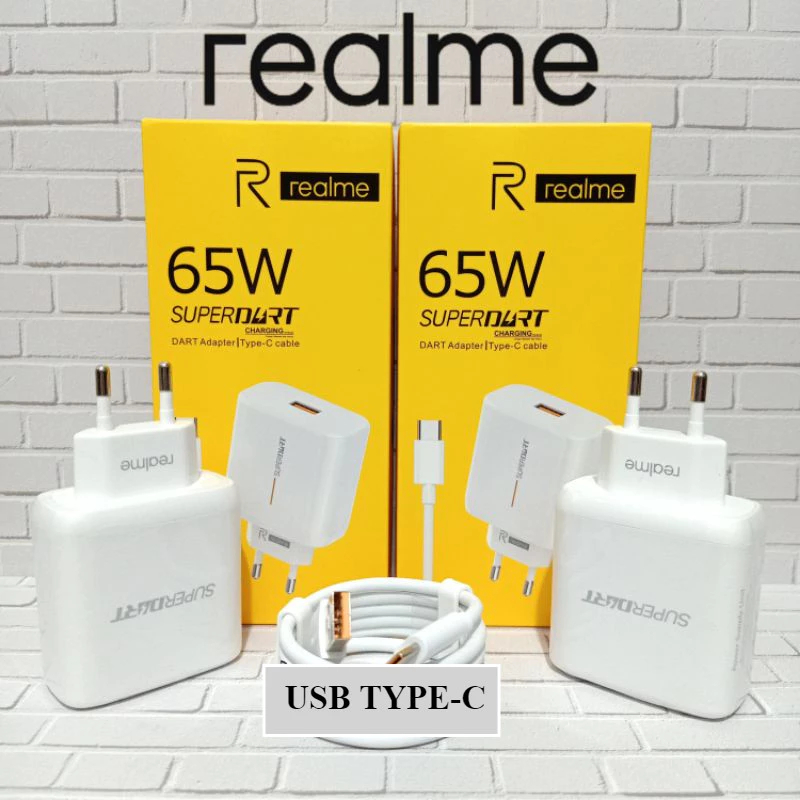Jual REALME CHARGER SUPERDART 65WATT TYPE-C PUTIH ORI | Shopee Indonesia