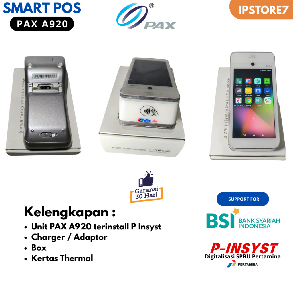 Jual EDC Android POS PAX A920 SPBU DIGITALISASI / BSI AGENT BERGARANSI ...