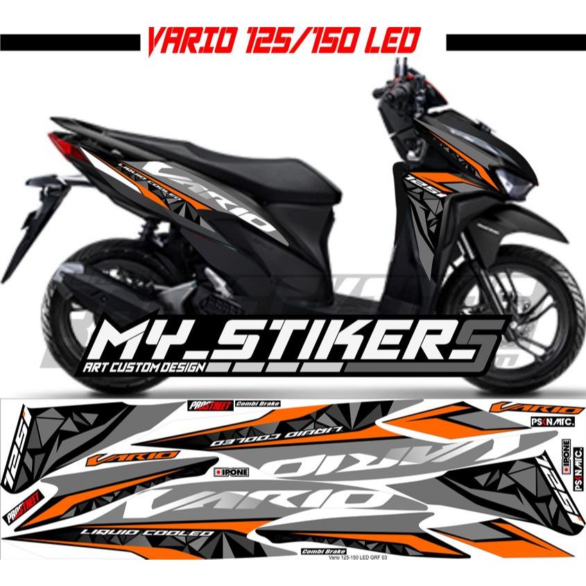 Jual Striping Vario 125-150 LED 2018-2022 (03) / Stiker Vario / Hinda ...