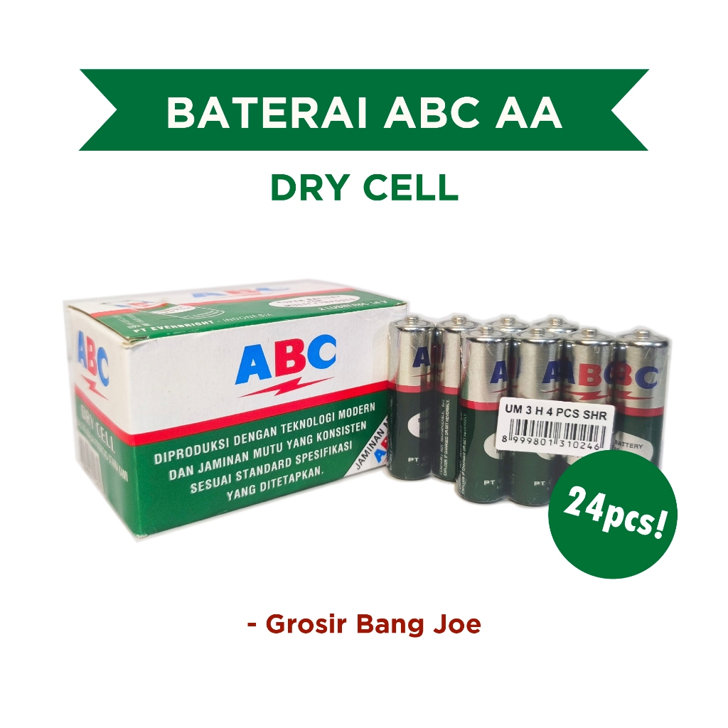 Jual ABC Baterai AA/R6 Hijau ( isi 24 ) Batre Abc Jam Dinding Promo ...