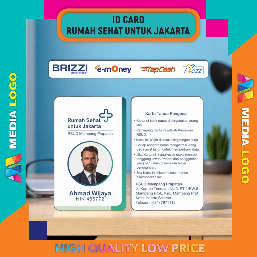 Jual ID Card/Kartu Tanda Pengenal Rumah Sehat Untuk Jakarta, Cetak UV E ...