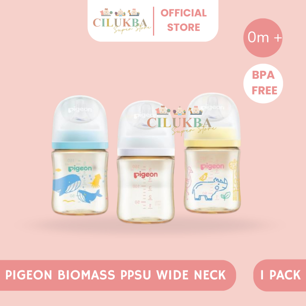 Jual PIGEON BIOMASS SOFT TOUCH BOTOL WIDE NECK (PPSU) | BOTOL DOT BAYI ...