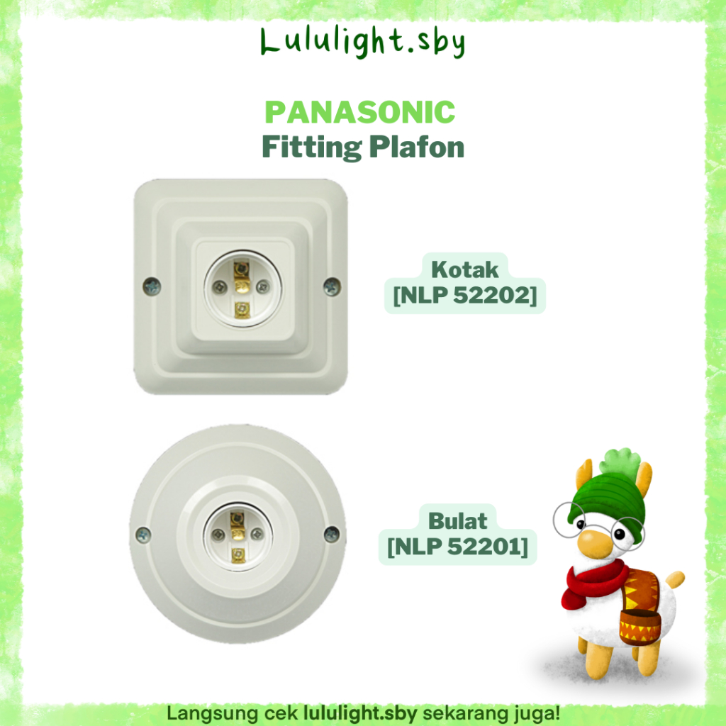 Jual PANASONIC Fitting Plafon Bulat Kotak Plavon E27 Tempel Panasonik ...