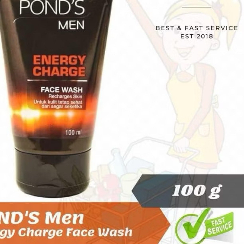 Jual PONDS Men Energy Charge Face Wash 100 g Facial Foam for Men ...