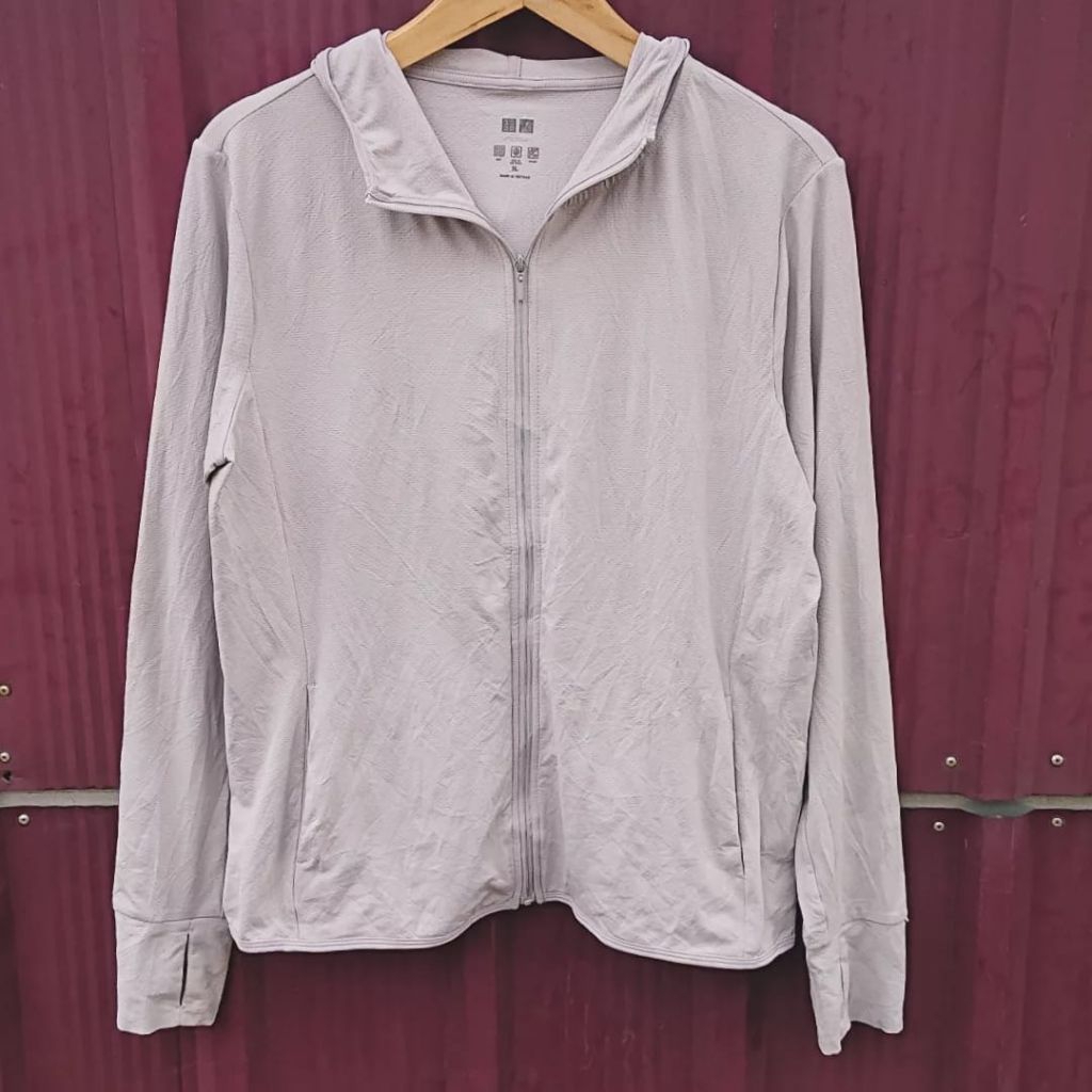 Jual uniqlo airism uv cut jacket mesh grey | Shopee Indonesia