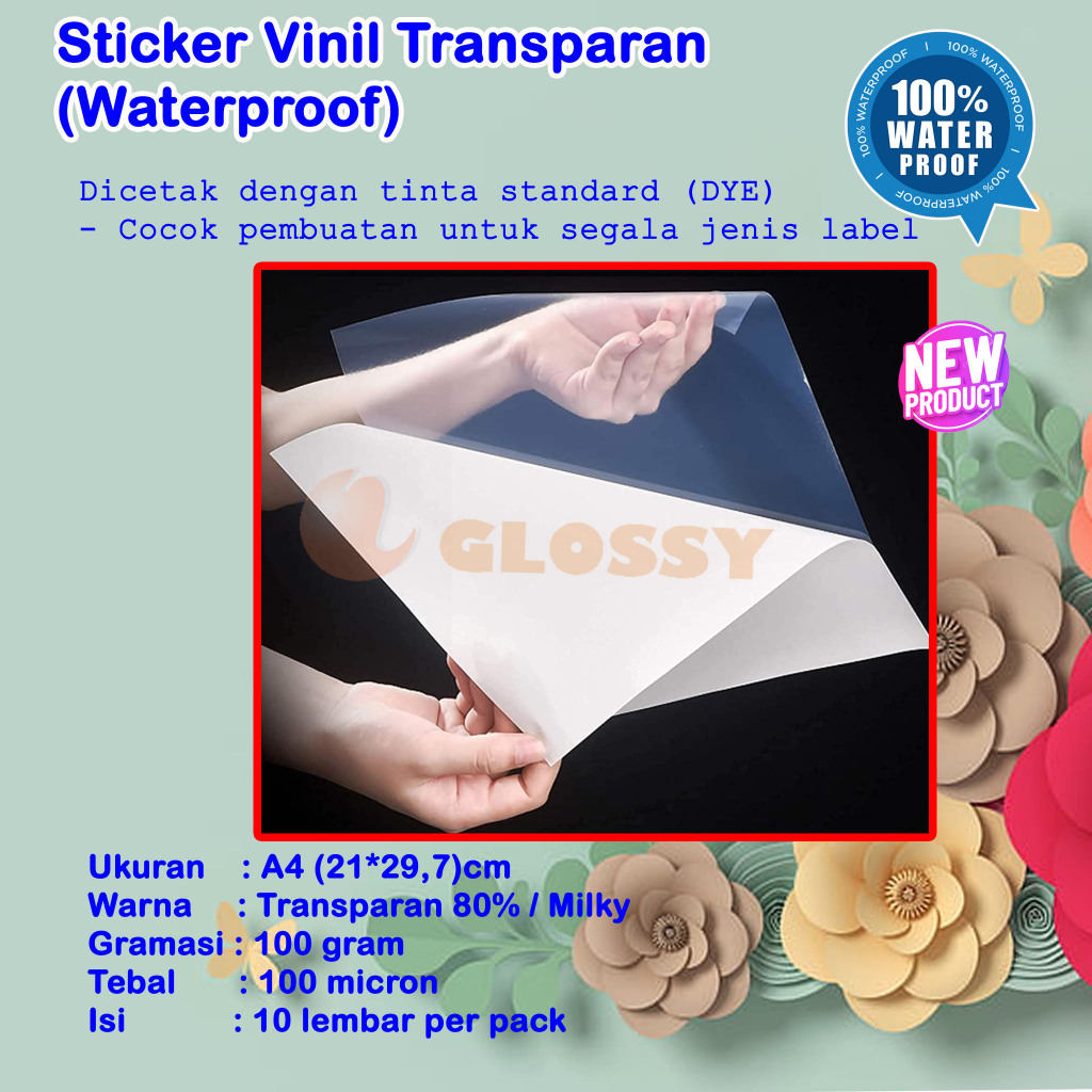 Jual Sticker Transparan Vinil Waterproof Inkjet | Shopee Indonesia