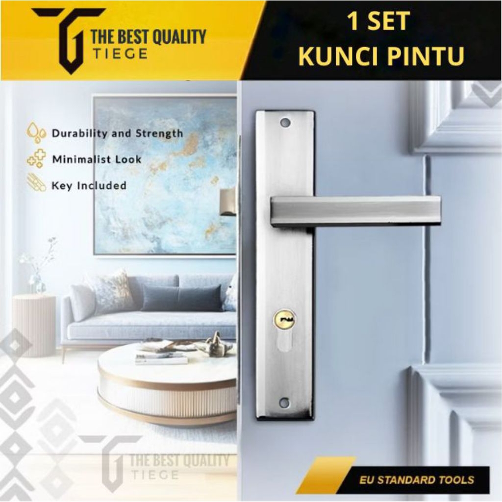 Jual Handle Pintu Kunci Pintu Rumah Gagang Pintu Set Tanggung Besar ...