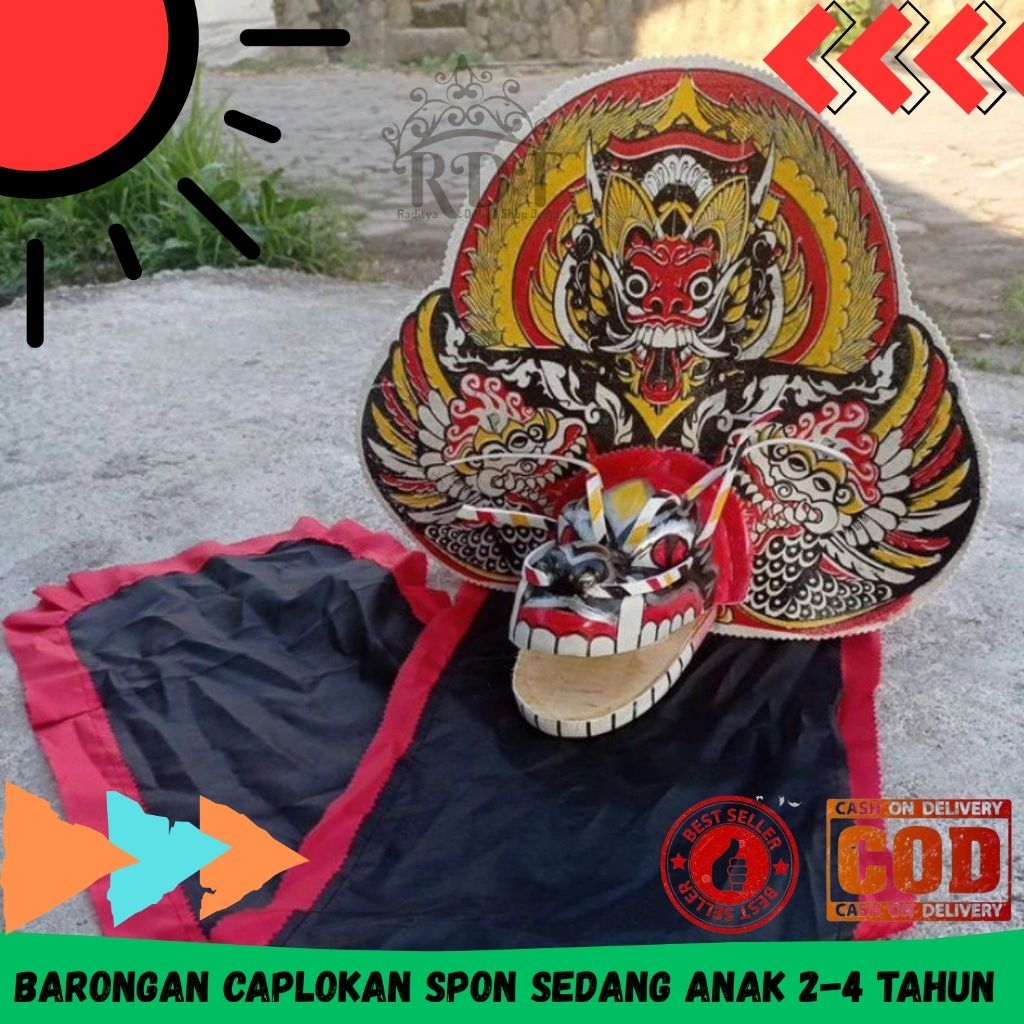 Jual Caplokan barongan devil spon leak kuning kecil usia 2-4 tahun kain ...