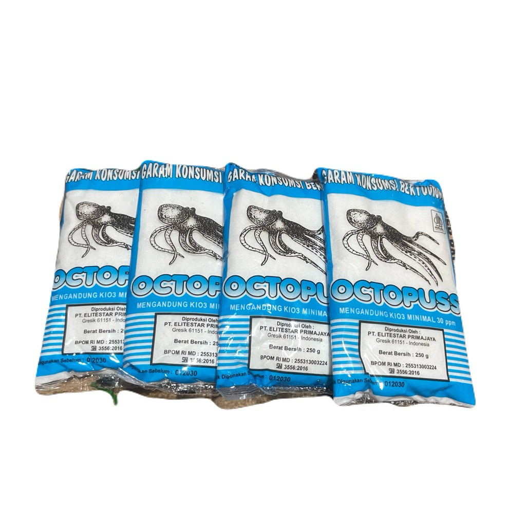 Jual ( PAKET 4 PCS ) garam halus octopuss 250g x 4 pcs | Shopee Indonesia