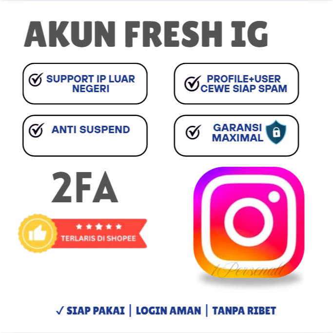 Jual Akun Fresh | 2fa | IP luar Negeri Support | Shopee Indonesia