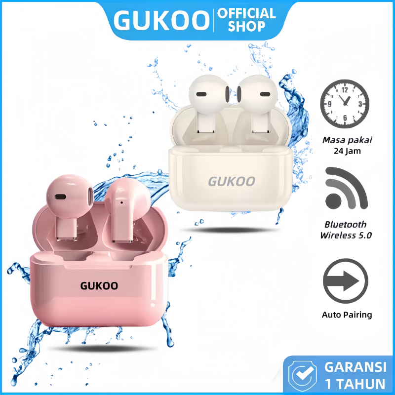 Jual GUKOO Headset TWS Bluetooth 5.3 - Earbuds Nirkabel HD, Baterai 24 Jam, Desain Nyaman ...