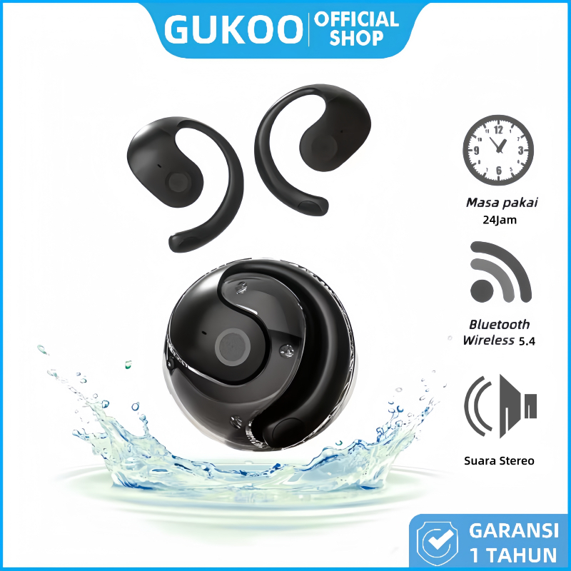 Jual GUKOO Headset OWS SHAP Earphone Bluetooth Super Lembut + IPX5 ...