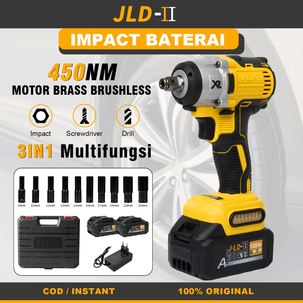 Jual JLD-II 450NM Mesin Bor Impact Set Murah Impact Wrench Brushless ...