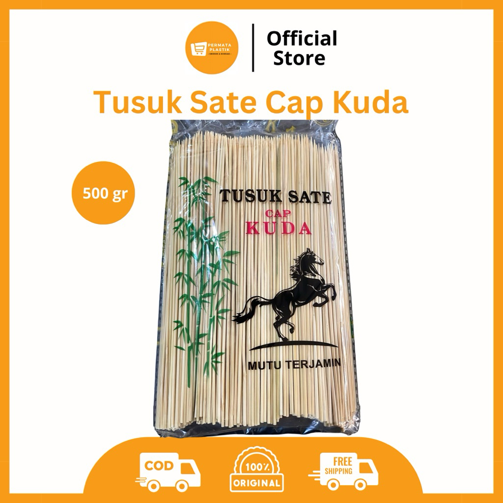 Jual Tusuk Sate Lidi Bambu Cap Kuda 1 Pak (500 gr) | Shopee Indonesia