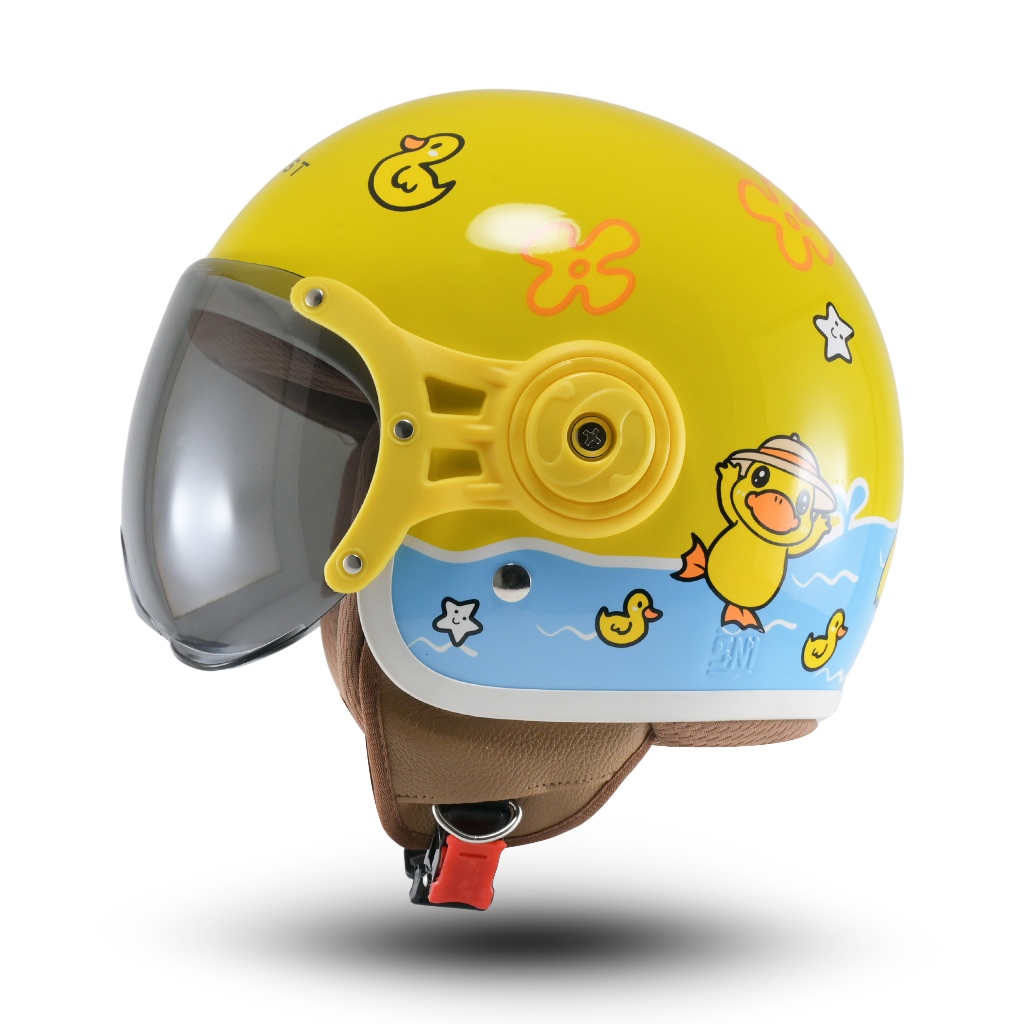 Jual Helm Anak BIP PLAST Helm Anak Retro Pilot Karakter Duck Kaca Pilot ...