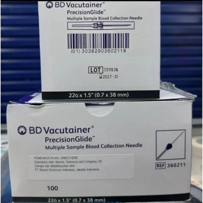 Jual BD Vacutainer PrecisionGlide Needle 22G x 1.5" – Jarum Pengambilan ...