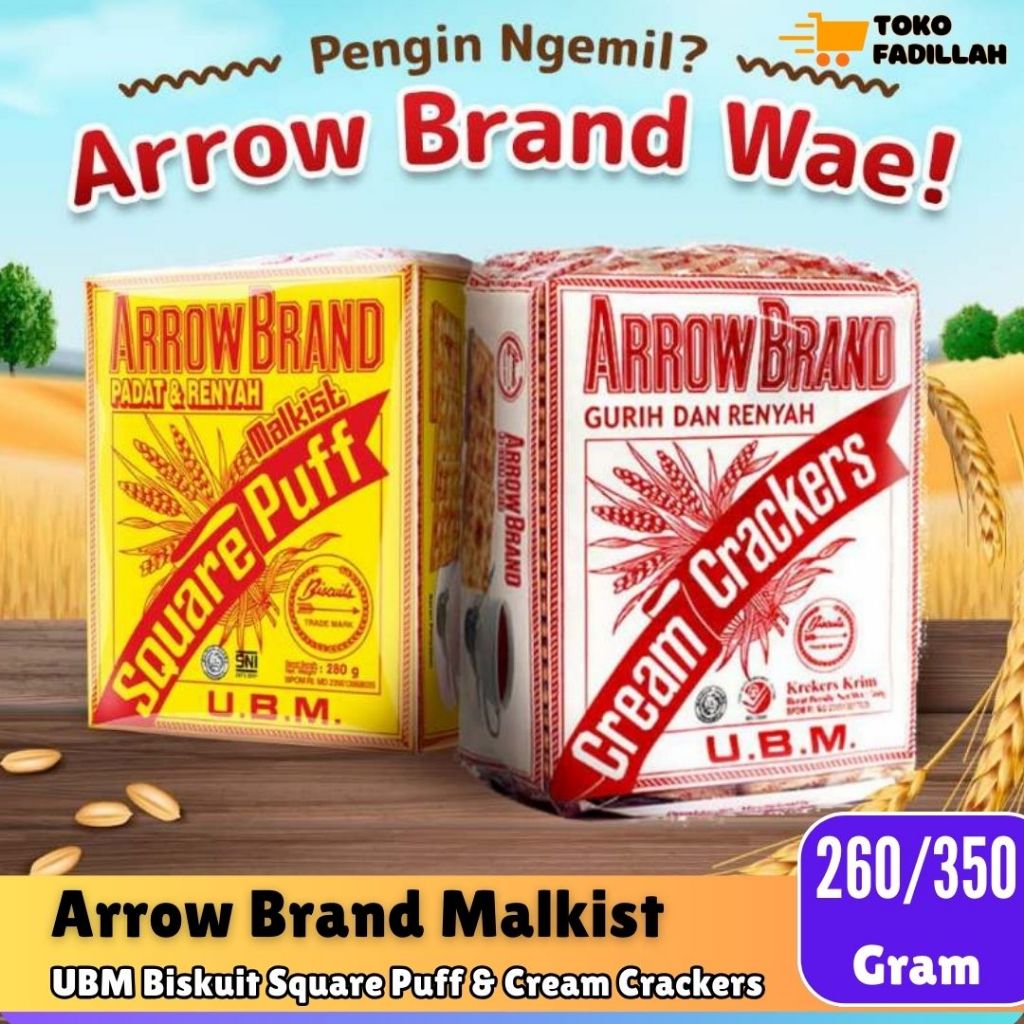 Jual UBM Arrow Brand Biskuit Malkist Square Puff & Cream Crackers 260 ...