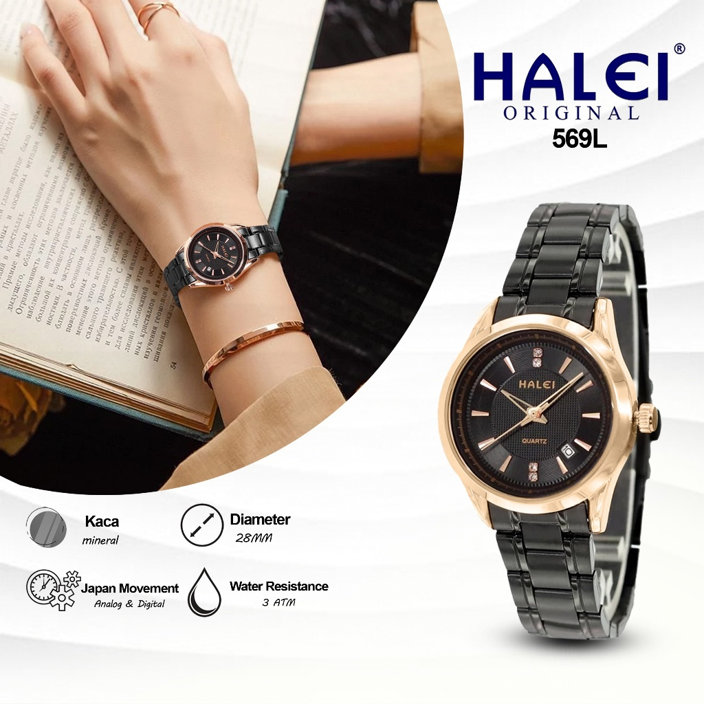 Jual Halei 569 L Jam Tangan Wanita Halei Original Analog Fashion Elegan ...