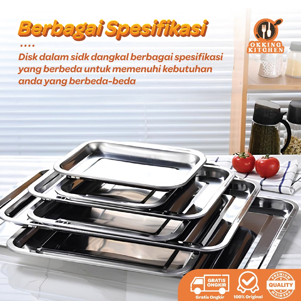 Jual Nampan Stainless Steel Persegi Tray Loyang Makanan Kue Serbaguna ...