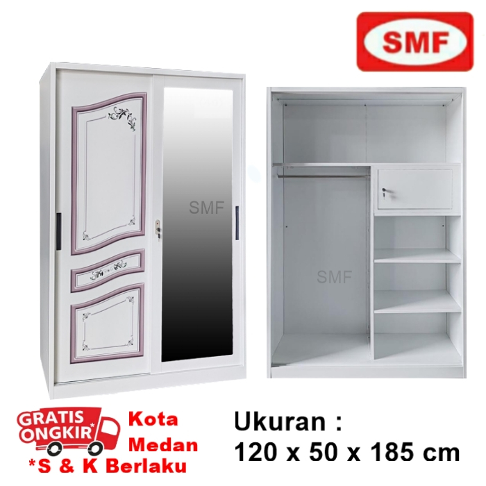 Jual LEMARI PAKAIAN 2P BESI - MT Y 120L - LEMARI PINTU SLIDING - MOTIF PINTU CLASSIC | Shopee ...