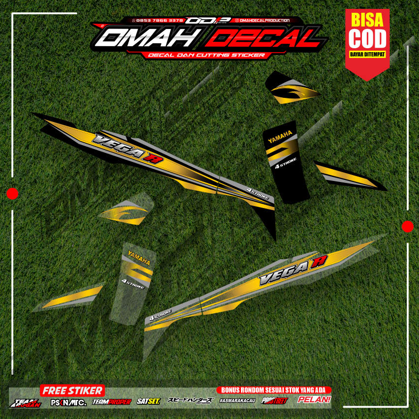 Jual STIKER MOTOR VEGA-R STRIPING TRANSPARAN DESAIN UNIK SIMPLE ...