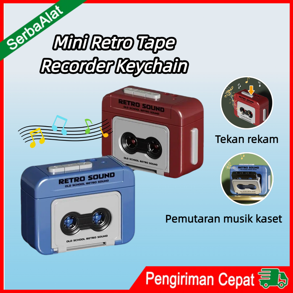 Jual Mini Retro Voice Recorder Gantungan Kunci Musik Box Rekam Lagu Jay ...