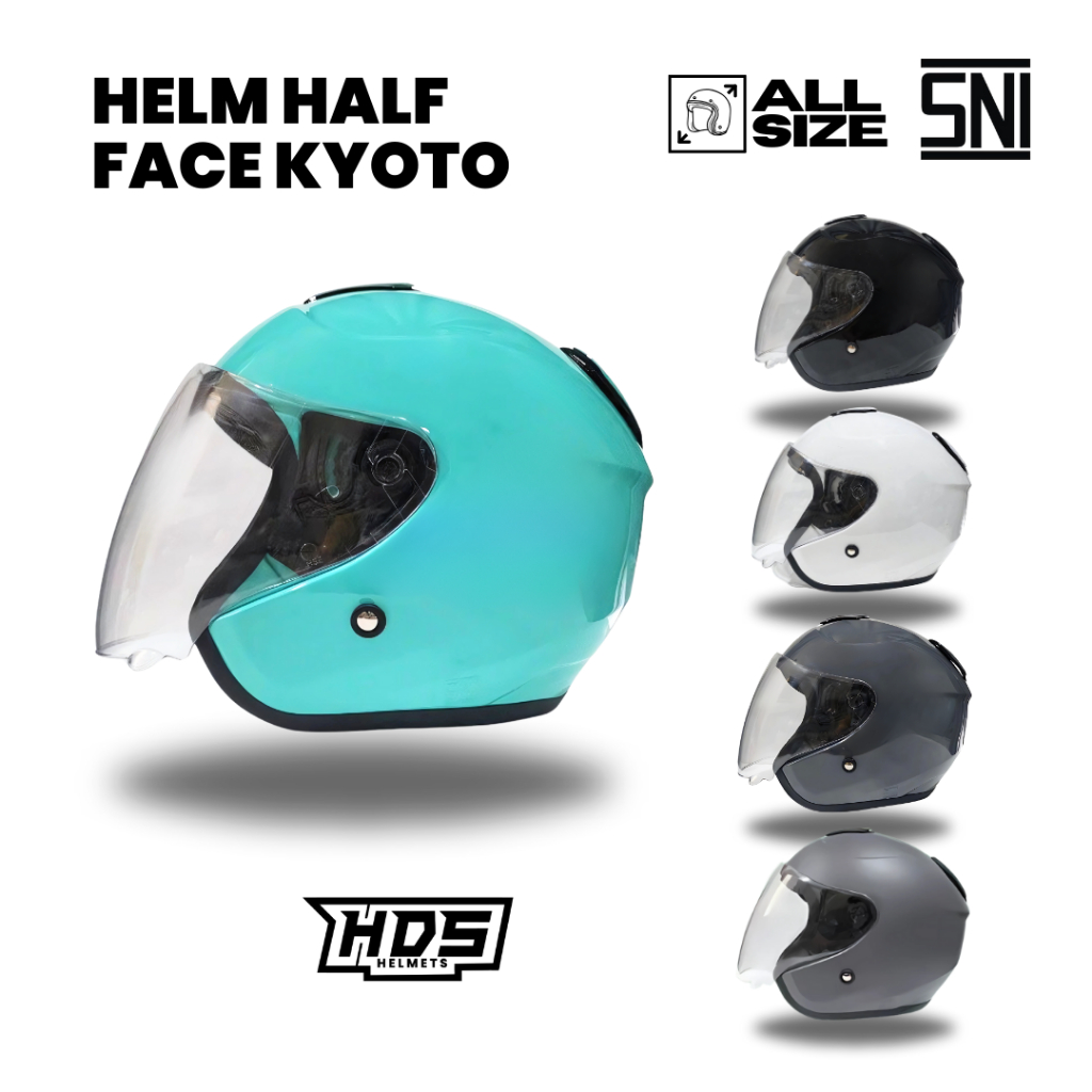 Jual Helm Half Face HDS KYOTO / Helm Pria Dan Wanita Hijab PREMIUM SNI ...