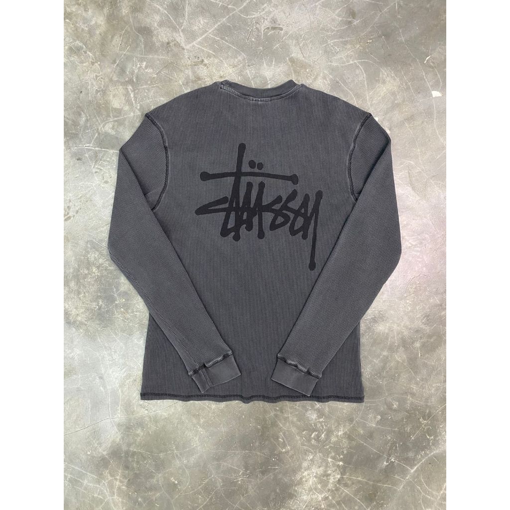 Jual STUSSY BASIC STOCK LS THERMAL - WASHED BLACK | Shopee Indonesia