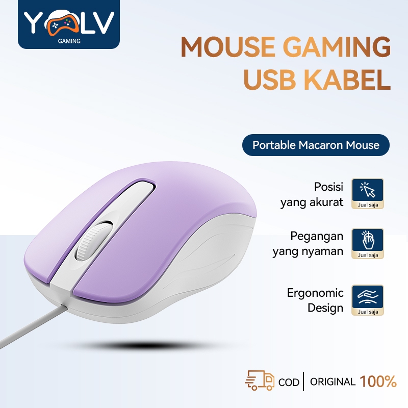Jual YLV Mouse Kabel USB Portable Optical 1000DPI Pasang dan Mainkan ...